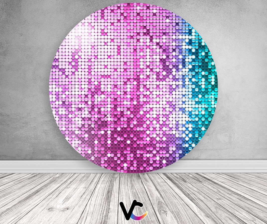 Painel De Festa Redondo 1,50x1,50 - Carnaval Efeito Lantejoulas Roxo 007 - Via Cores - Paineis ...