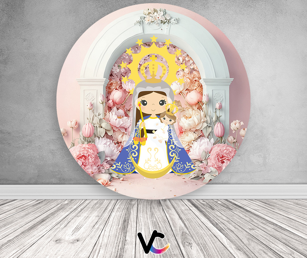 Painel De Festa Redondo 1,50x1,50 - Santa Nossa Senhora da Candelária 028 - Via Cores - Paineis ...