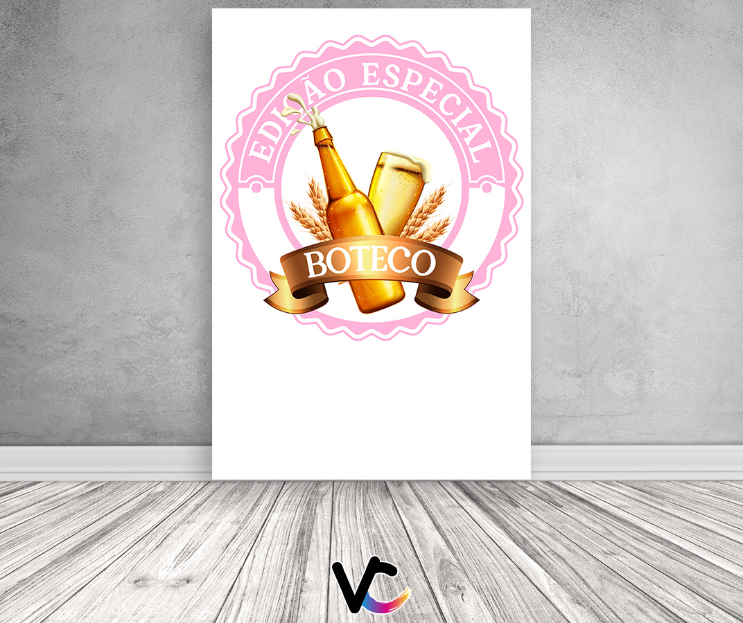 Painel De Festa Vertical 1,50 x 2,20 - Boteco Rosa Cerveja 016 - Via ...