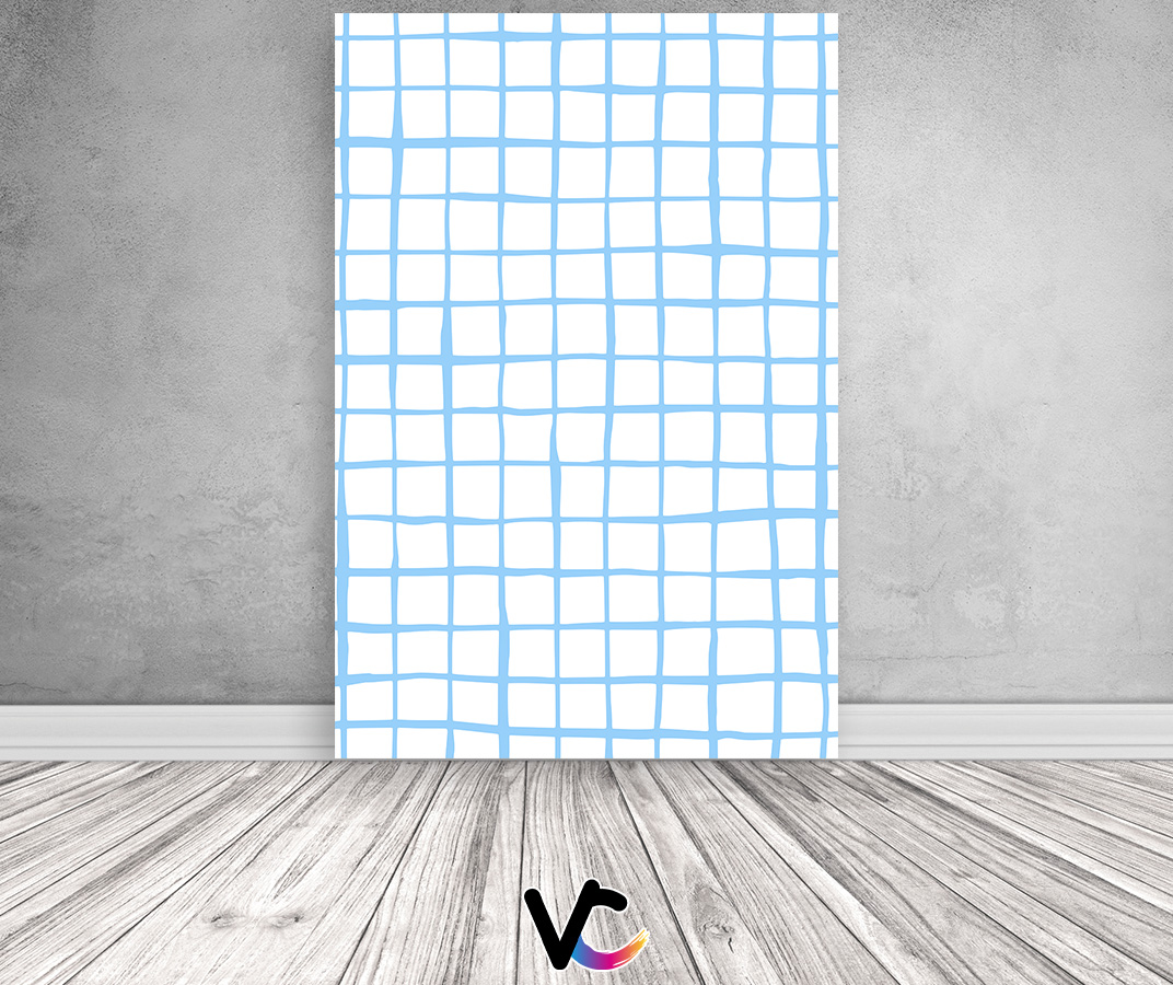 Painel De Festa Vertical 1,50 x 2,20 - Estampa Grid Quadriculado Azul ...