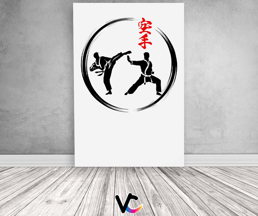 Painel De Festa Vertical 1,50 x 2,20 - Silhuetas Luta Karatê 025 - Via ...