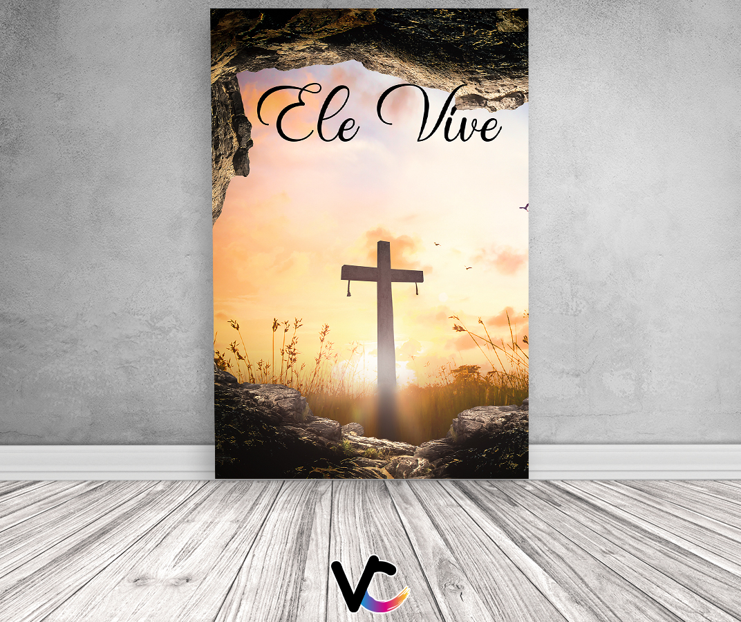 Painel De Festa Vertical 1,50 x 2,20 - Santa Ceia Ele Vive 022 - Via ...