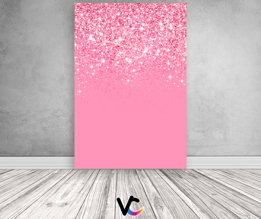 Painel De Festa Vertical 1,50 x 2,20 - Efeito Glitter Rosa 048 - Via Cores - Paineis de Festa