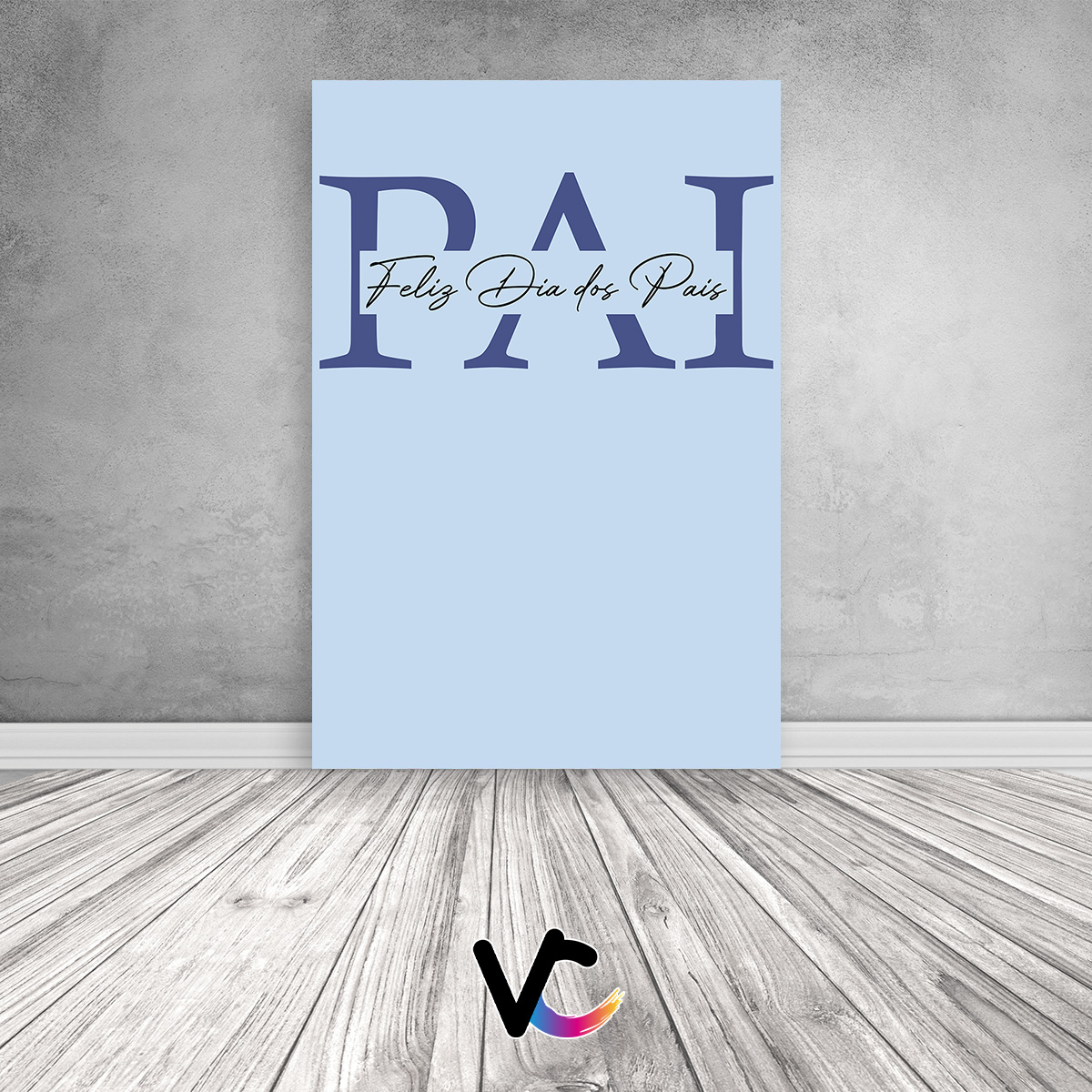 Painel De Festa Vertical 1,50 x 2,20 - Dia dos Pais Frame Azul 106 ...