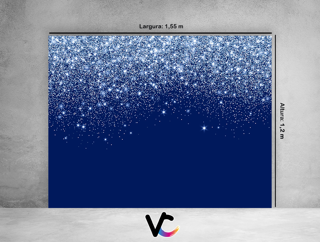 Painel de Festa Horizontal 1,55 X 1,20 - Efeito Glitter Azul 002 - Via ...