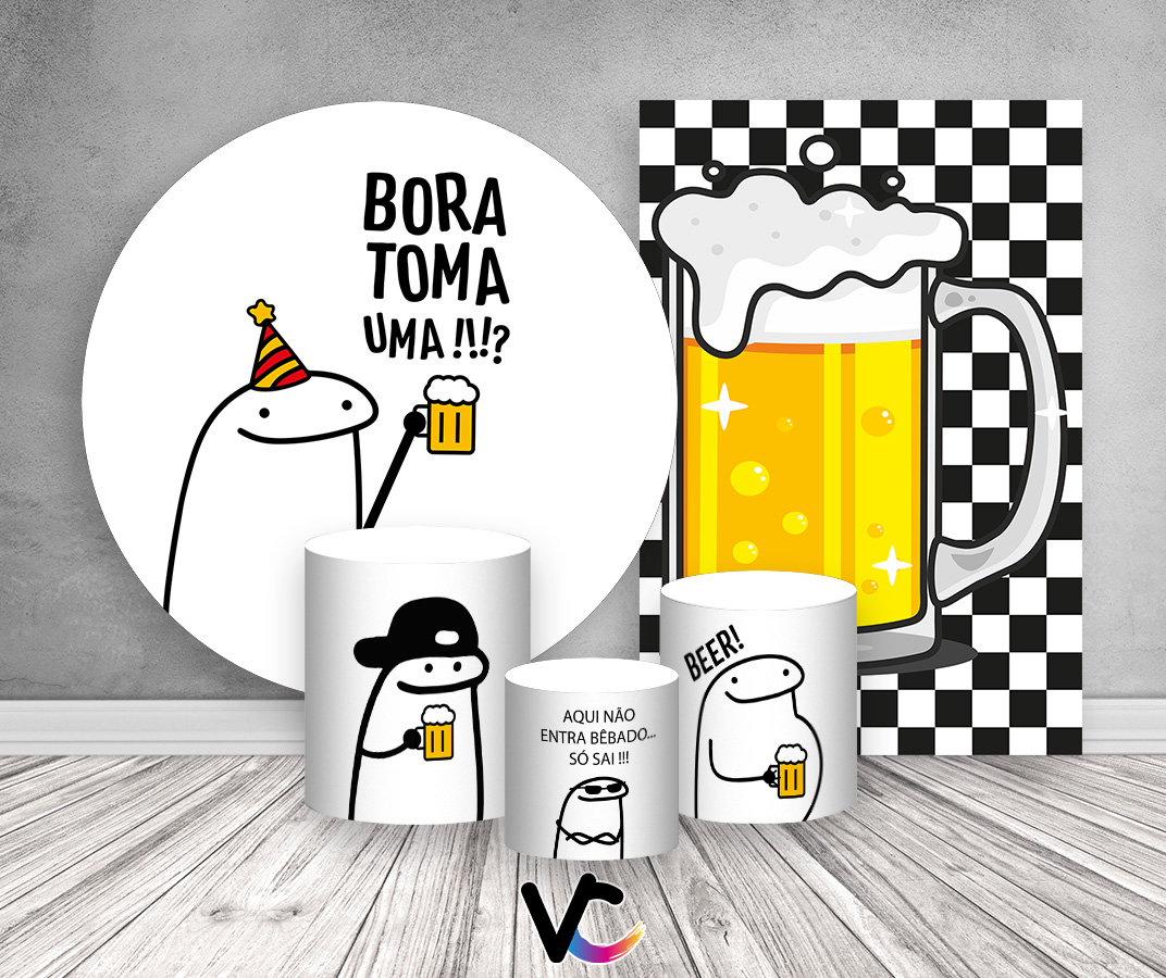 Kit 2 Painéis De Festa + Trio De Capas Cilindro - Flork Cerveja Beer ...