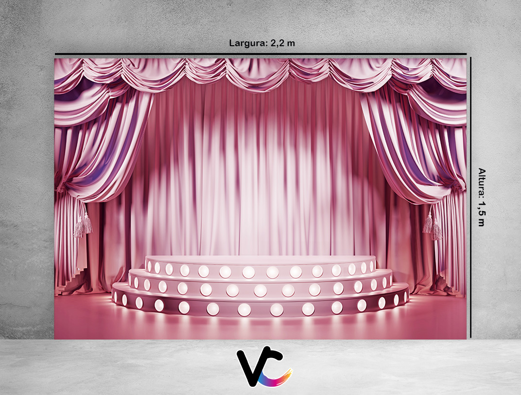 Fundo Fotográfico 2,20 x 1,50 - Palco Circo Rosa 009 - Via Cores ...