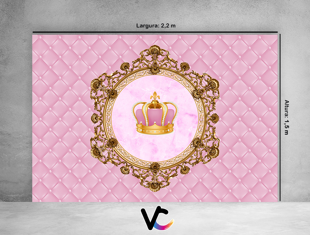 Fundo Fotográfico 2,20 x 1,50 - Capitonê Coroa Realeza Rosa 001 - Via ...
