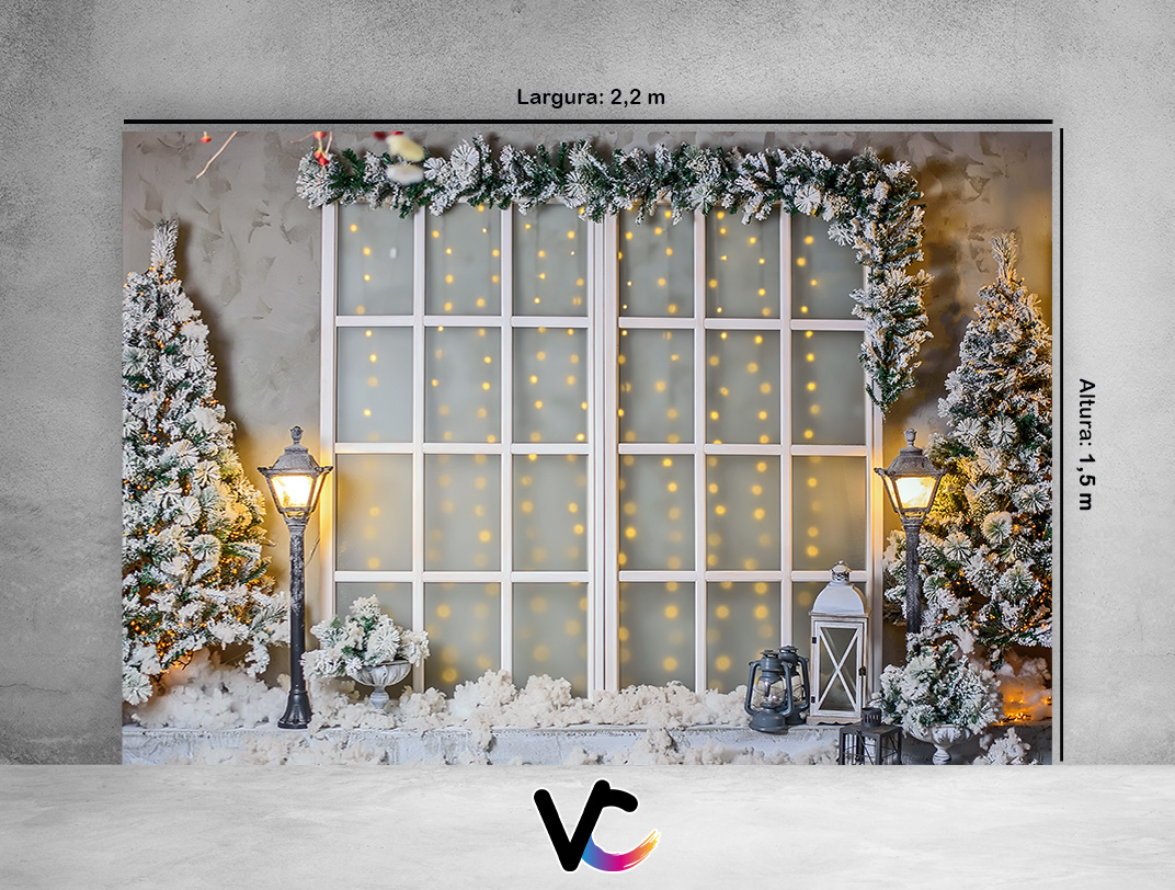 Fundo Fotográfico 2,20 x 1,50 - Natal Quintal Neve 009 - Via Cores ...