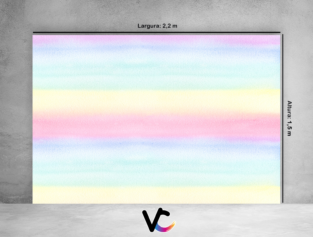 Fundo Fotográfico 2,20 x 1,50 - Listras Arco-Iris Tons Pasteis 073 ...