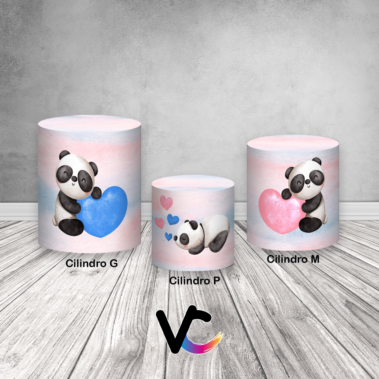 Trio De Capas De Cilindro - Revelação Pandas Cute 006 - Via Cores ...