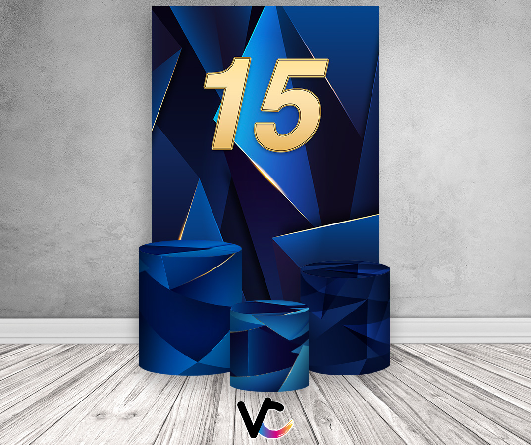 Painel De Festa Vertical 1,50 x 2,20 + Trio De Capas Cilindro - 15 Anos ...