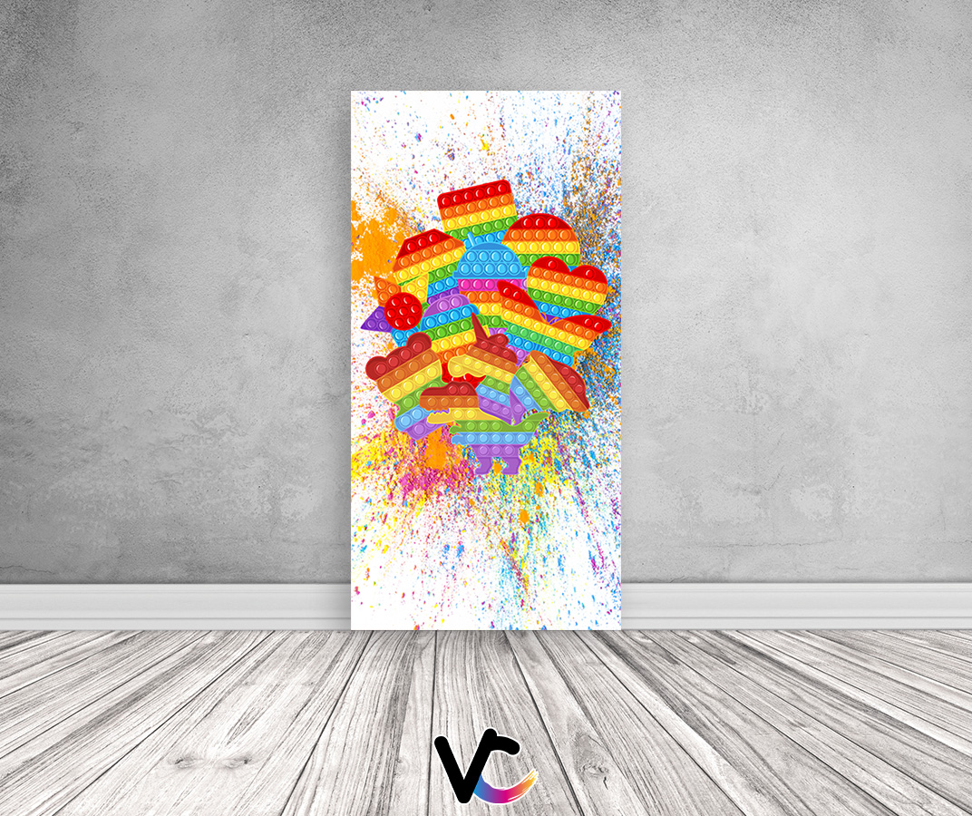 Painel De Festa Vertical 1,00x2,00 - Brinquedo Bolha Push Pop 006 - Via ...