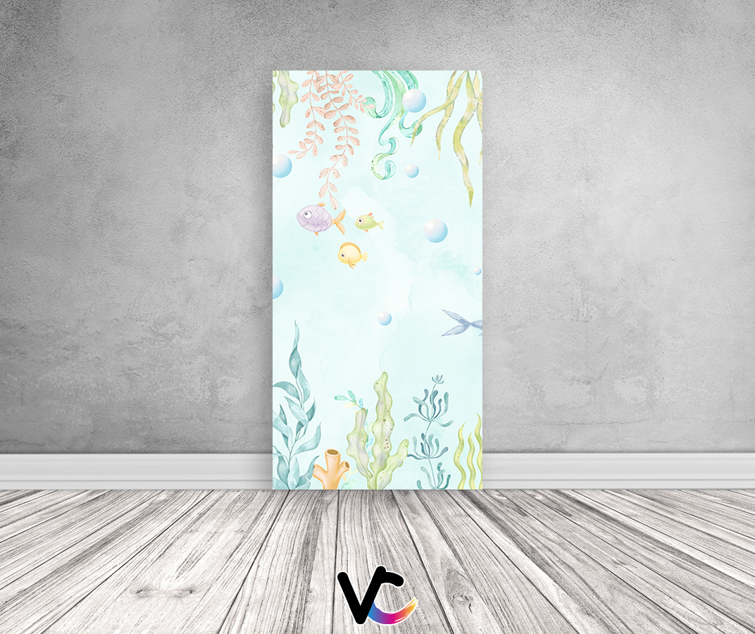 Painel De Festa Vertical 1,00 x 2,00 - Fundo do Mar Clean 014 - Via ...