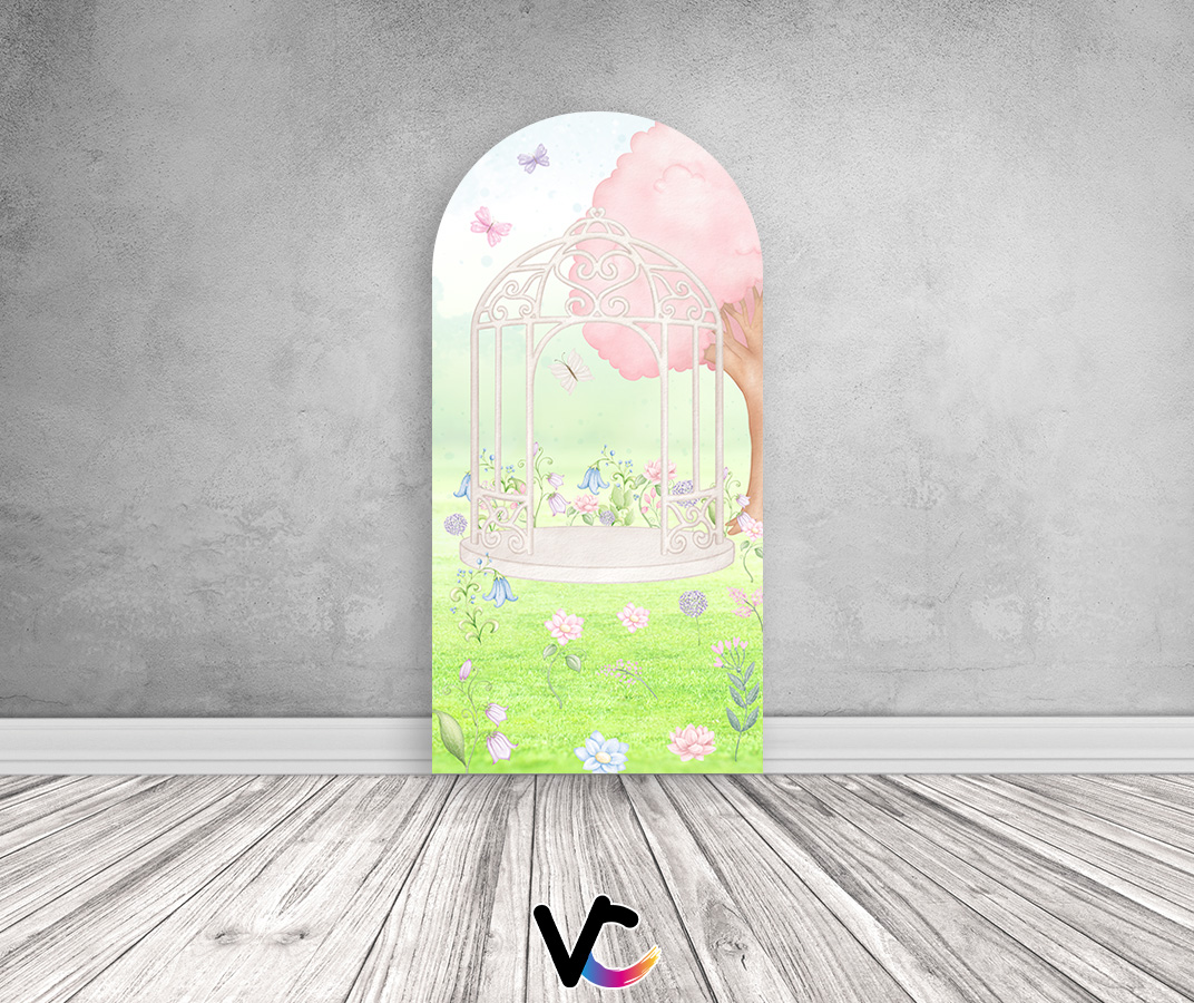 Painel Romano Veste Fácil 1,00x2,00 - Jardim Encantado Aquarela 036 ...