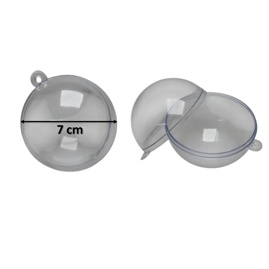 Kit 5 Esferas Acrílicas Transparentes (DIVERSOS TAMANHOS) Bola de Natal ...