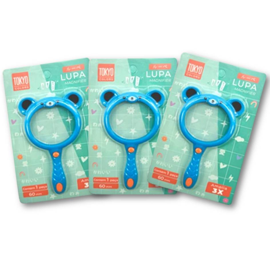 Lupa Infantil Urso Colorida 60mm Lente de Aumento Unidade - Loja Festas ...