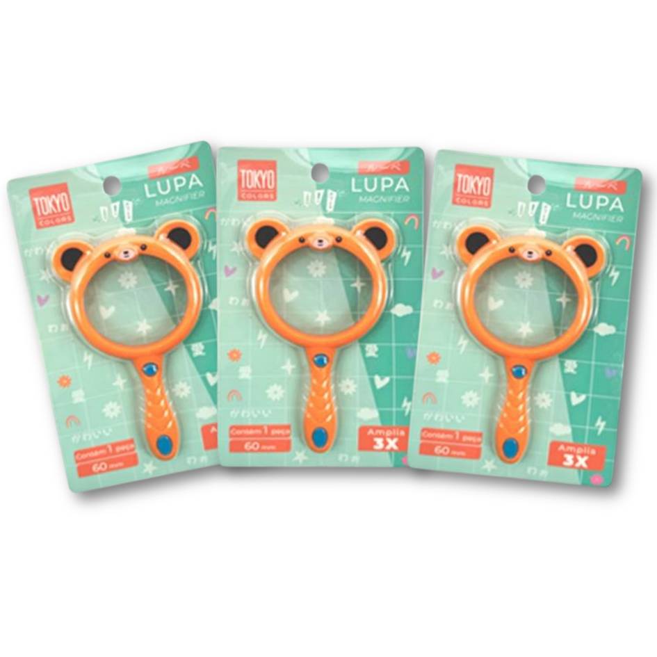 Lupa Infantil Urso Colorida 60mm Lente de Aumento Unidade - Loja Festas ...