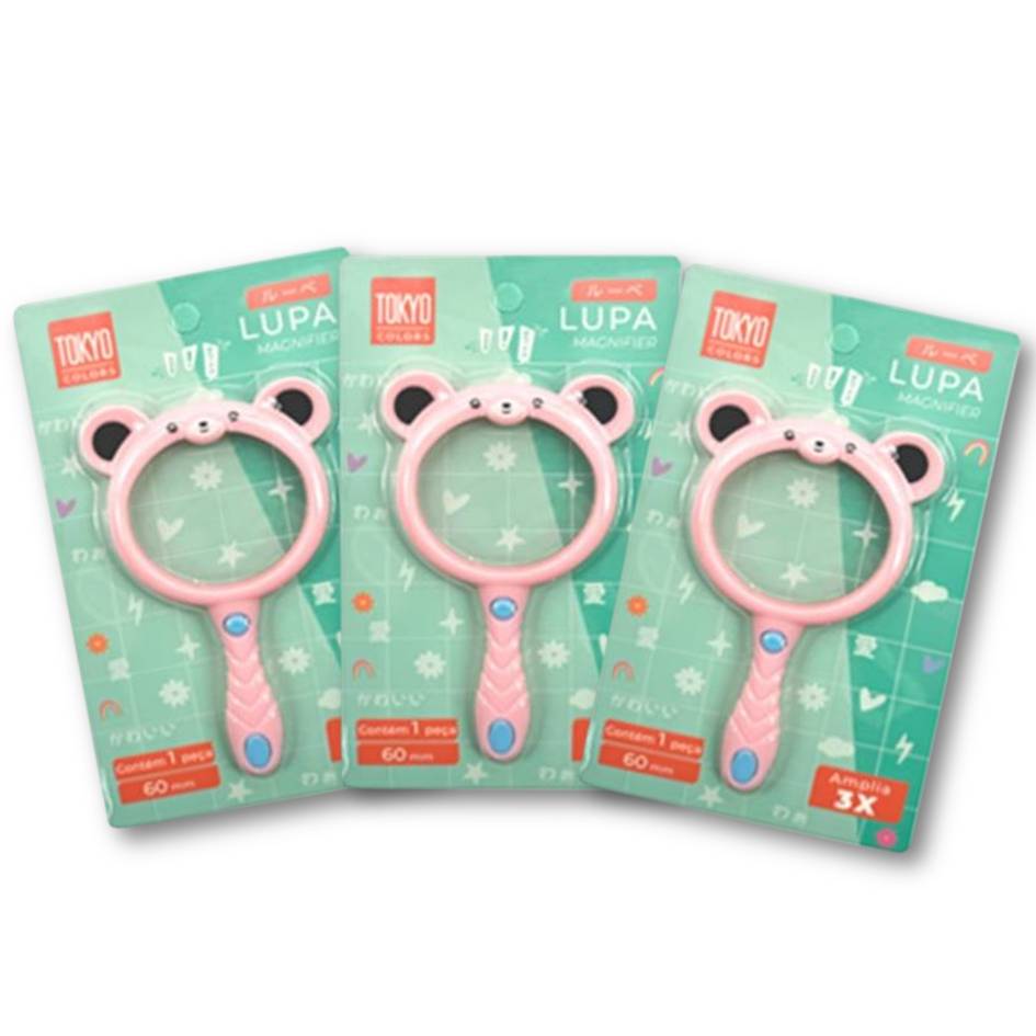 Lupa Infantil Urso Colorida 60mm Lente de Aumento Unidade - Loja Festas ...