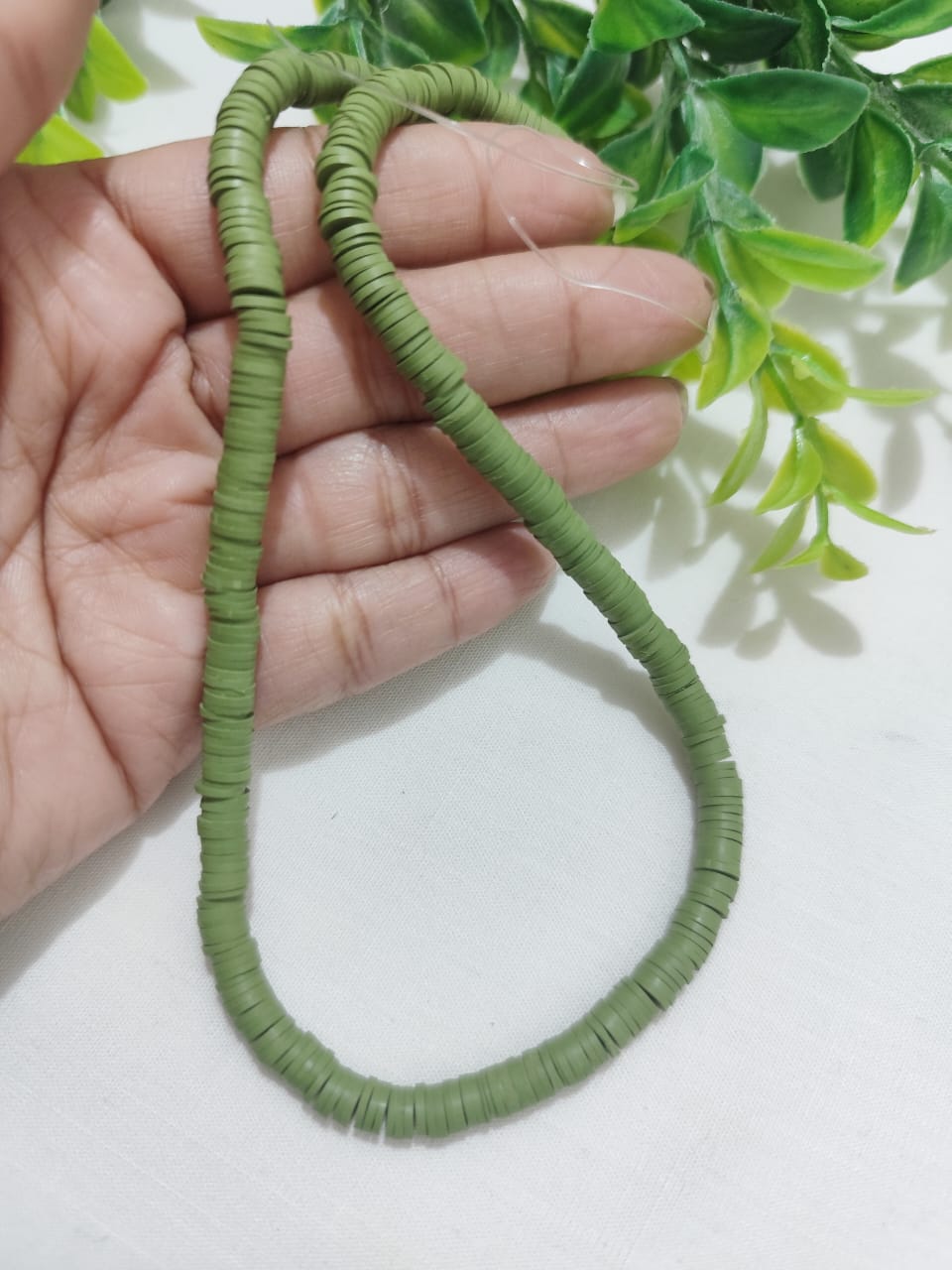 Disco de Fimo Emborrachado 6mm Verde (1 fio -Aproximadamente 400un ...