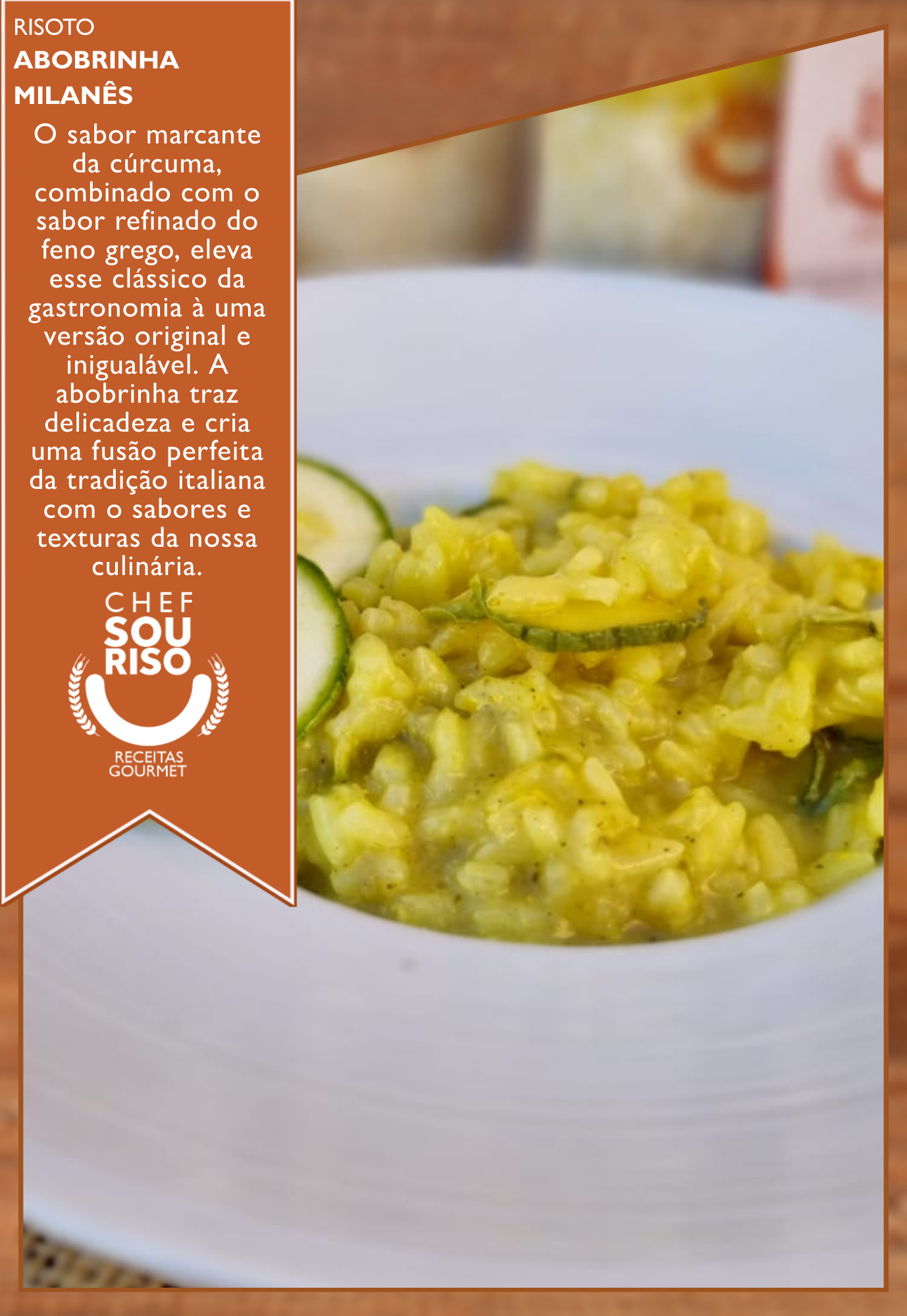 Risoto Abobrinha Milanês | Receita Pronta para 2 Porções - Chef Sou Riso