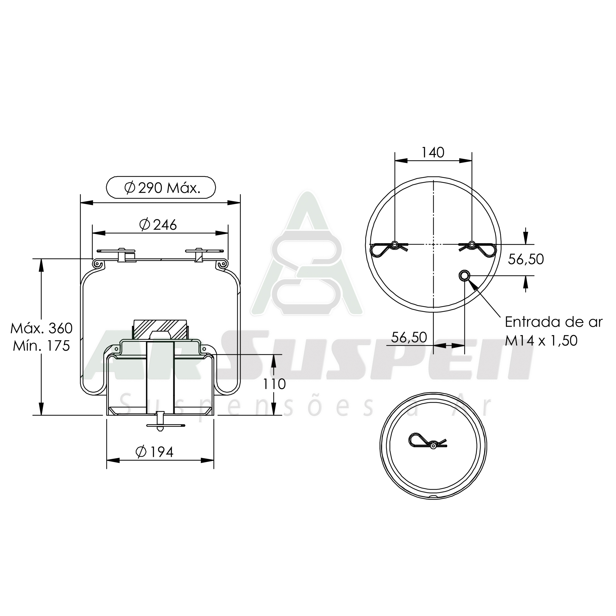 STB500 - Mola Pneumatica Completa Suspensao Scania Serie K - ArSuspen ...