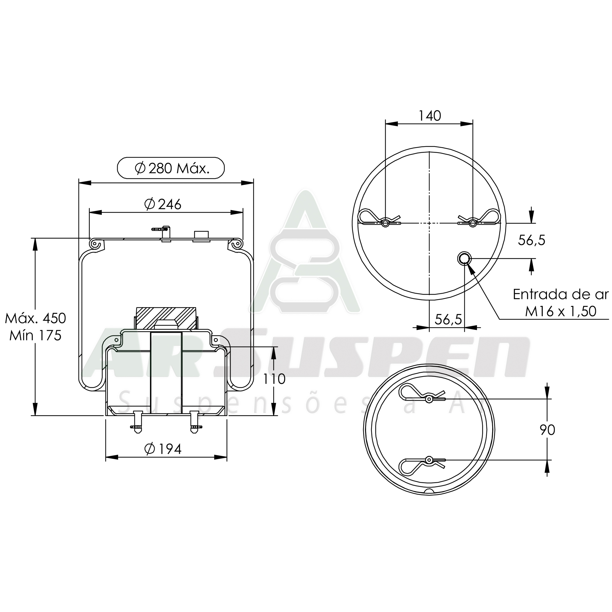 STB513 - Mola Pneumatica Completa Suspensao Scania Serie K - Ar Suspen ...