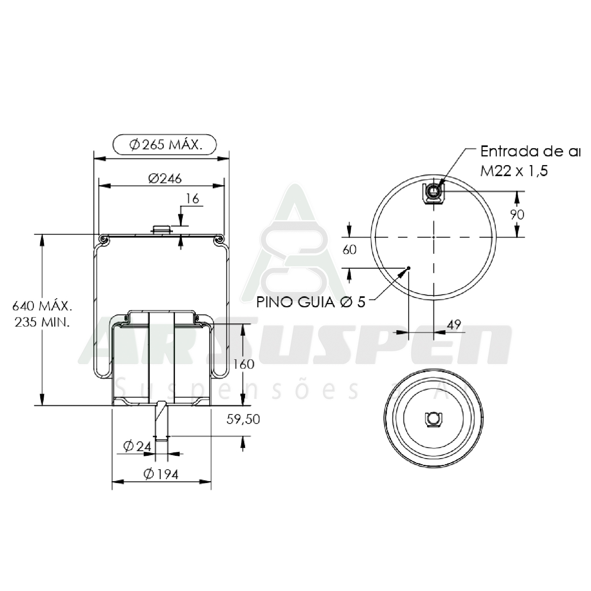ST455 - Mola Pneumatica Completa Sem Sensor Mercedes-Benz - ArSuspen ...