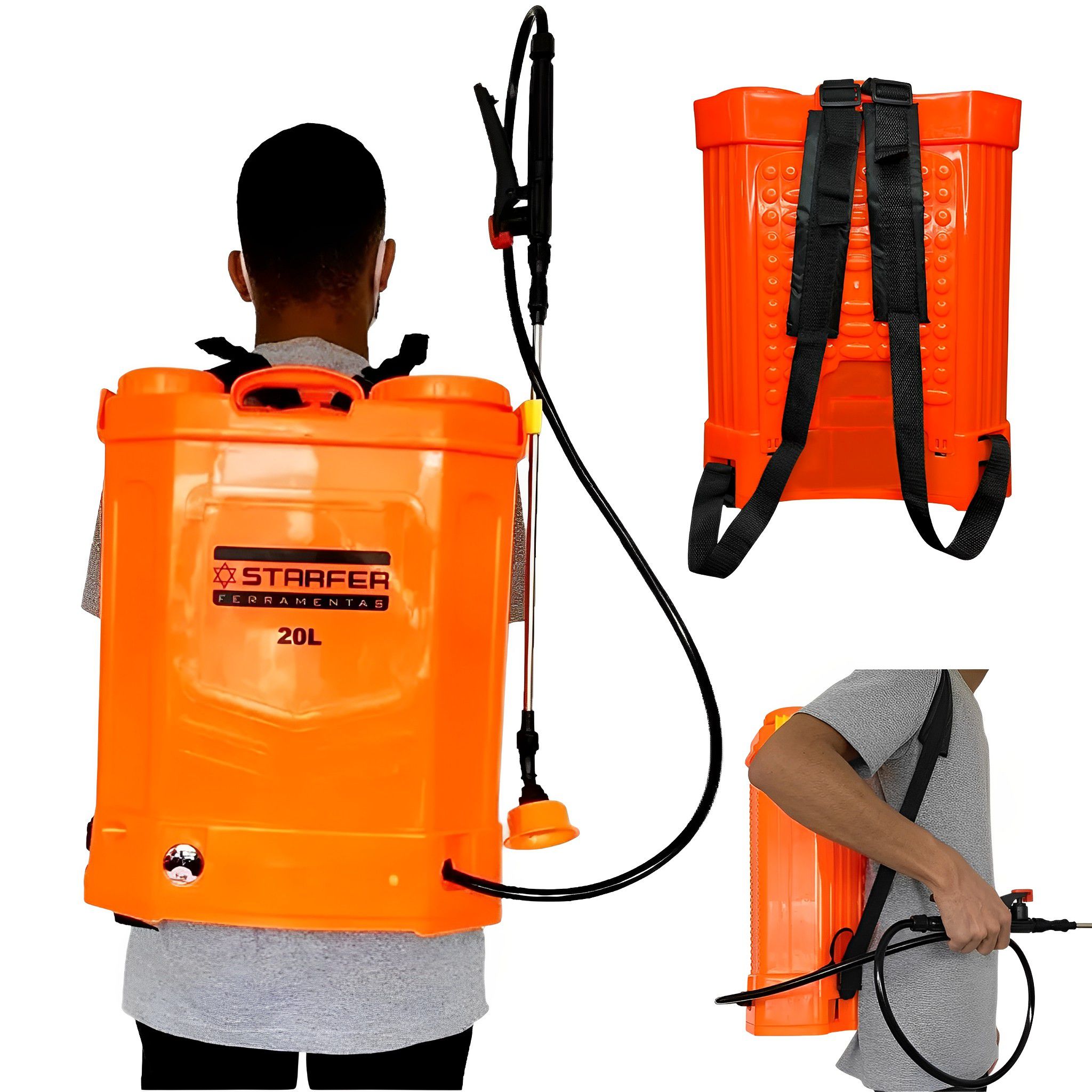 Pulverizador Elétrico Costal 20L Borrifador Starfer - AgrícolaShop