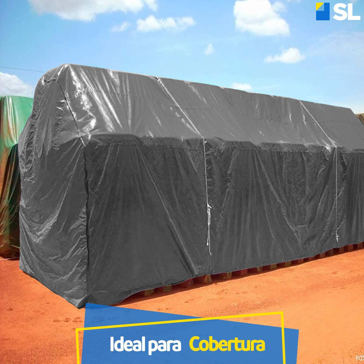 Lona Blackout Cinza Preta 6x6 M Impermeável 200 Micras - AgrícolaShop