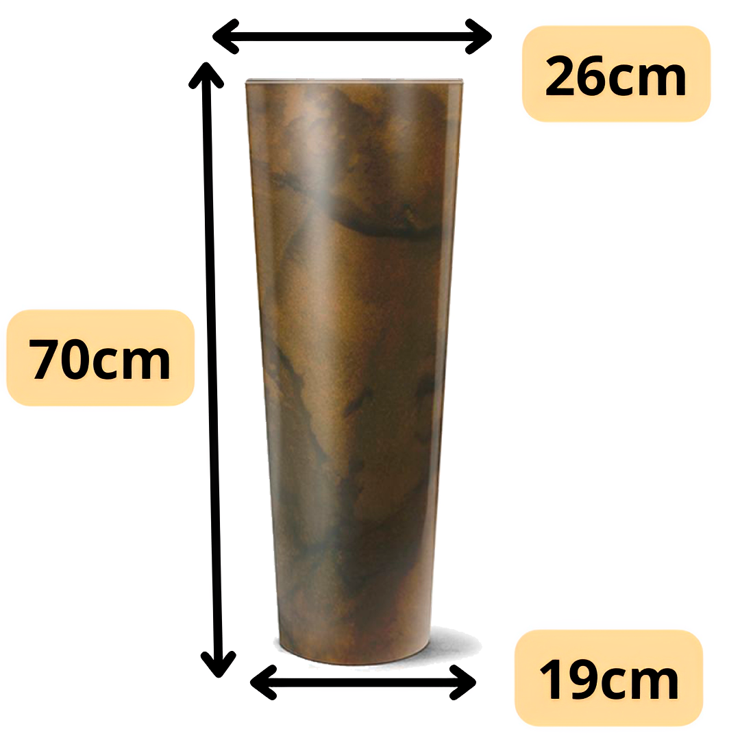 Vaso Cone Nº70 Decorativo Cobre Alto Moderno Plástico - AgrícolaShop