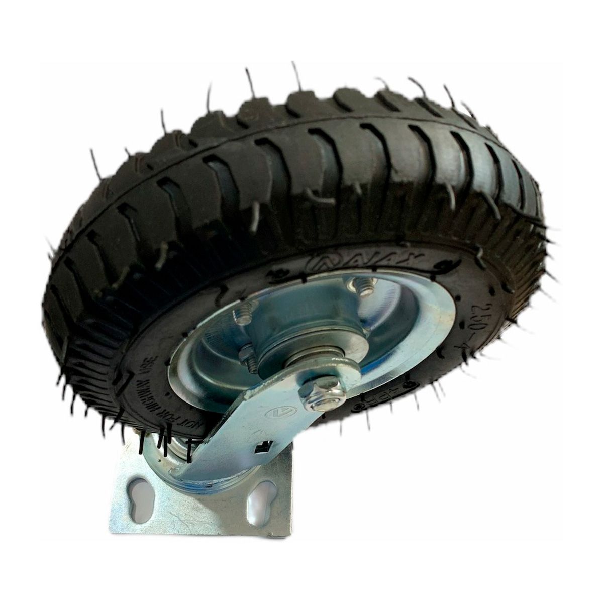 Roda Pneumática 250x4 ou 8x2 Giratória Carrinho Reforçada - AgrícolaShop