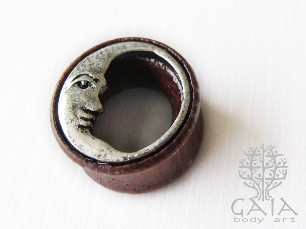Alargador Madeira Lua Inca - Gaia Body Art Alargadores Piercings e ...