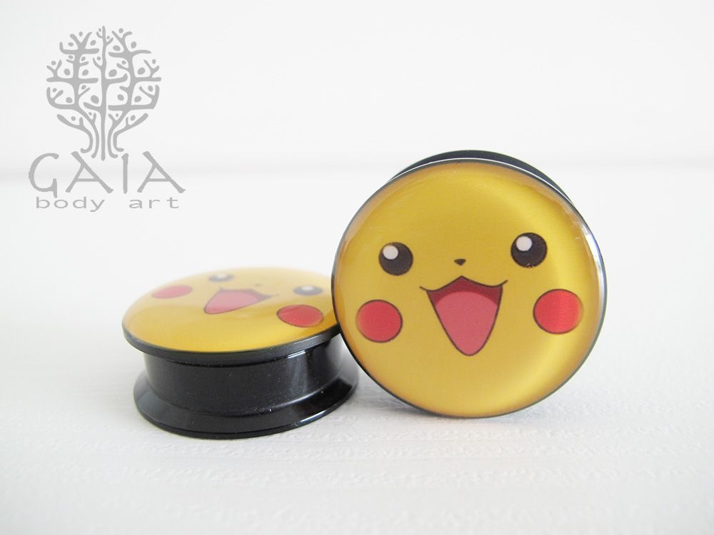 Alargador Pikachu - Gaia Body Art Alargadores Piercings e Acessórios ...