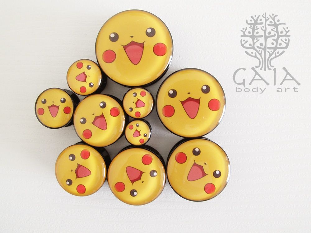 Alargador Pikachu - Gaia Body Art Alargadores Piercings e Acessórios ...