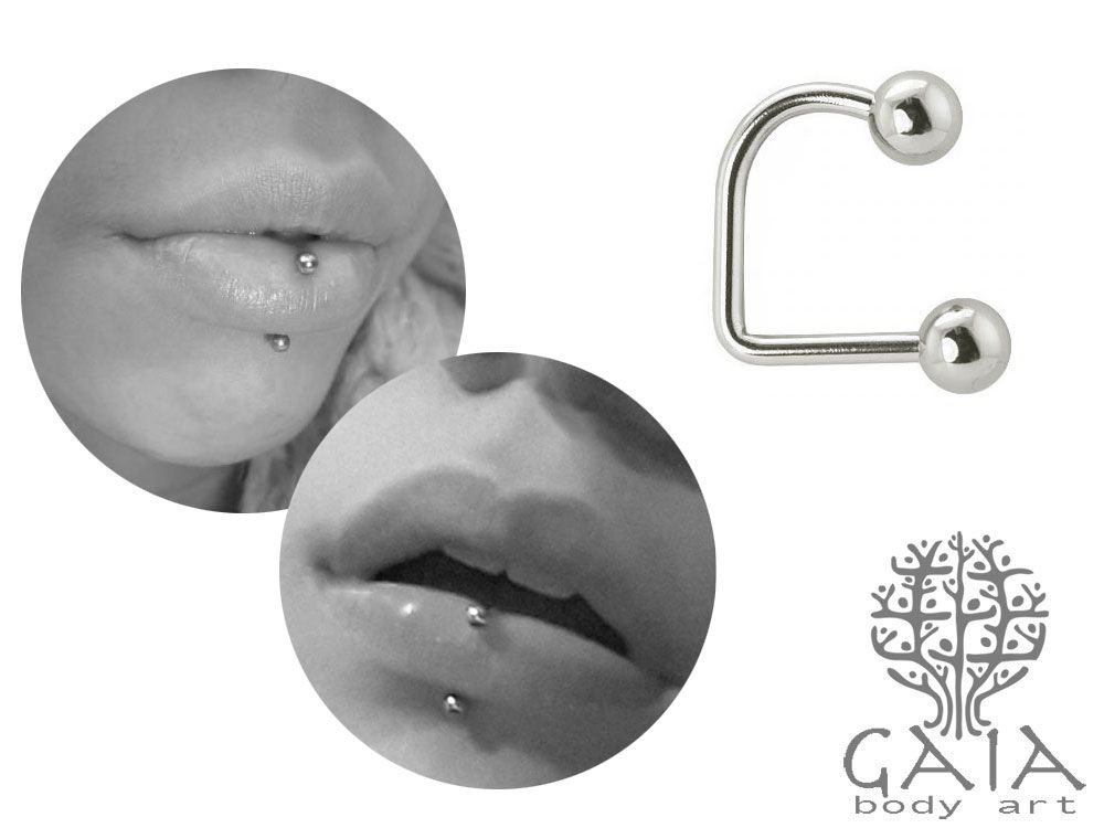 Labret Lippy Loop Aço Cirúrgico Esferas - Gaia Body Art Alargadores ...