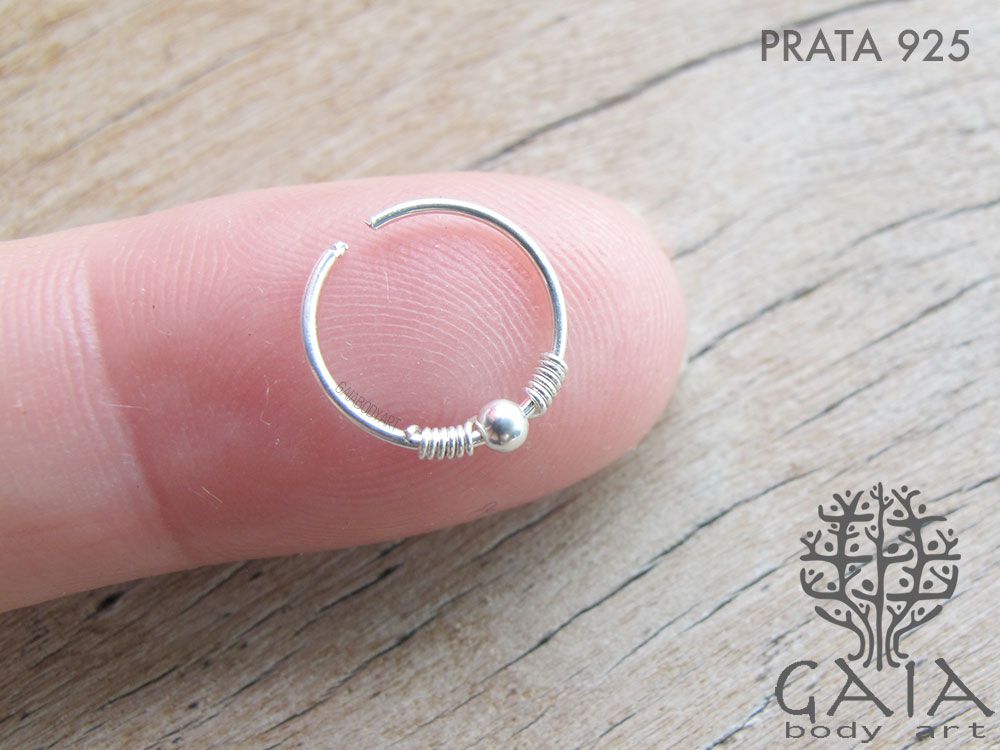 Argola para Nariz Prata 925 Aura - Gaia Body Art Alargadores Piercings ...