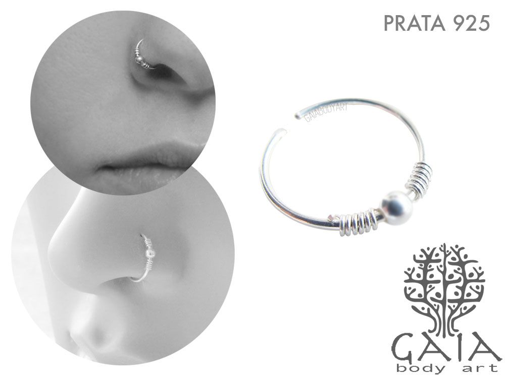 Argola para Nariz Prata 925 Aura - Gaia Body Art Alargadores Piercings ...
