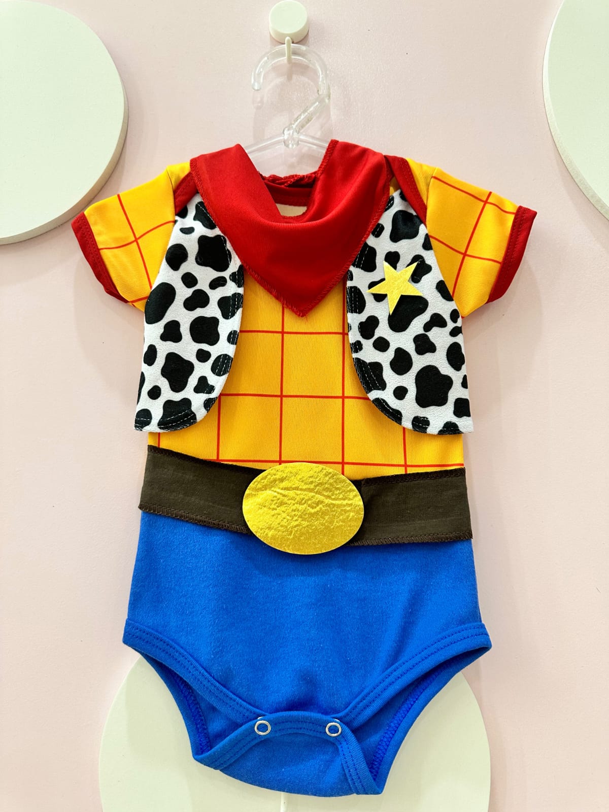 Fantasia para bebê, body temático woody de toy story, ideal para bebês ...