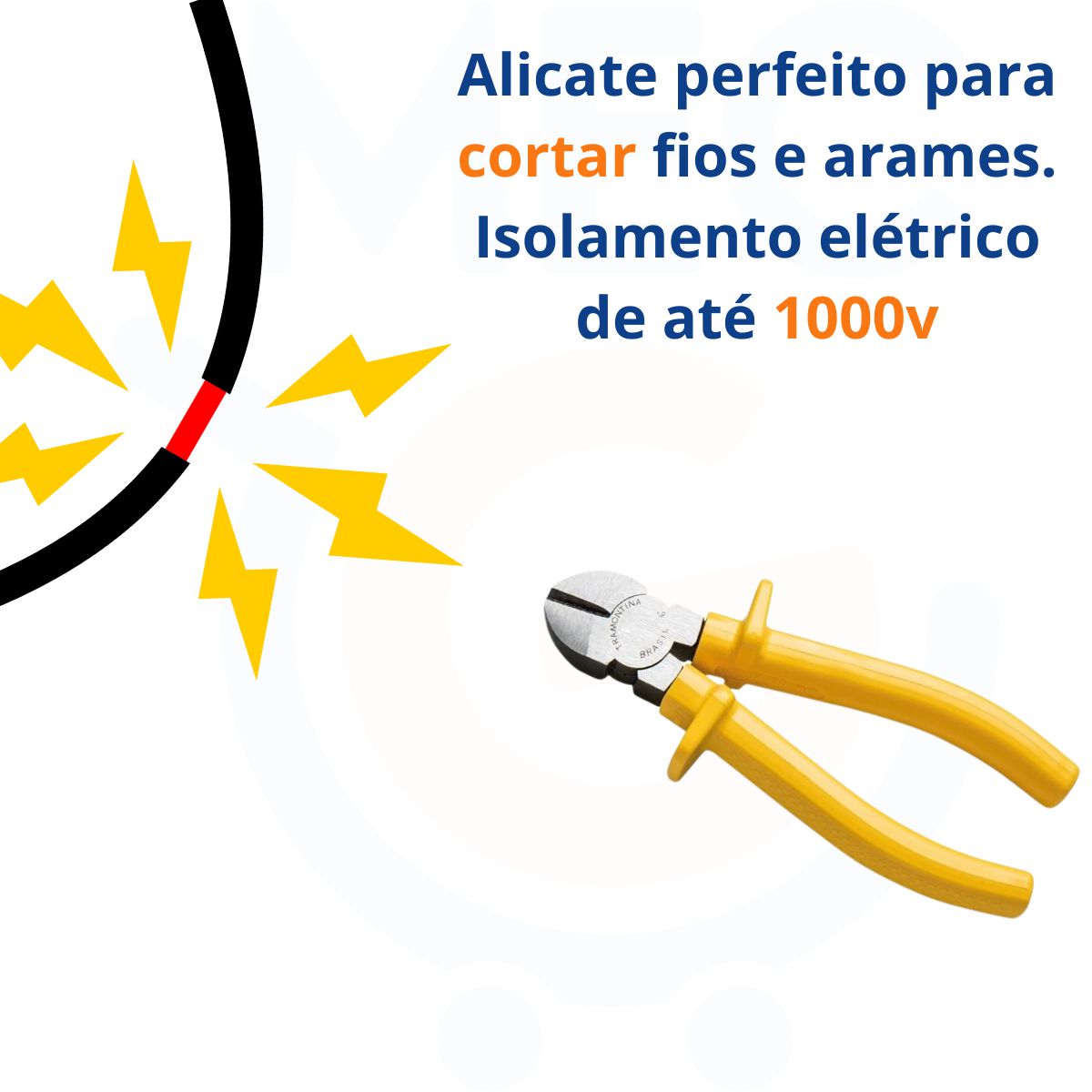 Kit 4 Alicate Corte Diagonal 6 Isolado 1000v Fios Tramontina - Mec G Store