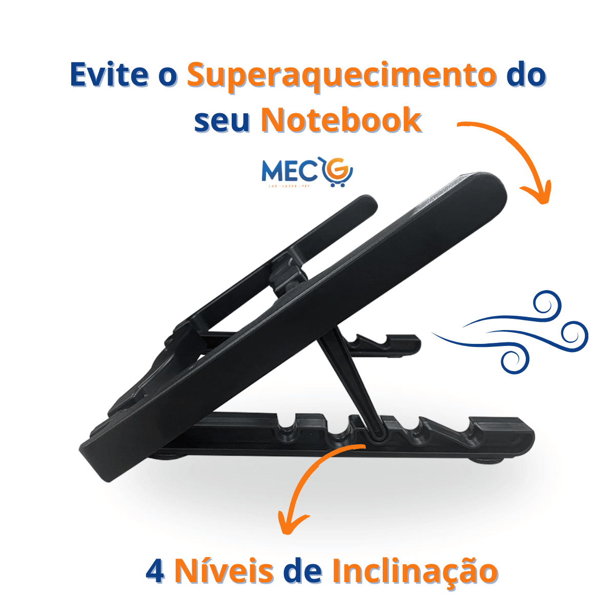 Suporte de Notebook Mesa Universal Articulado Ergonômico - Mec G Store