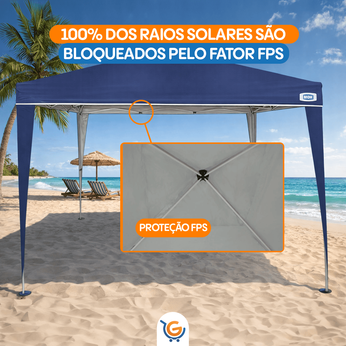 Tenda Gazebo Mor Praia 3x3 Azul X-flex Oxford Com Proteção Solar - Mec ...