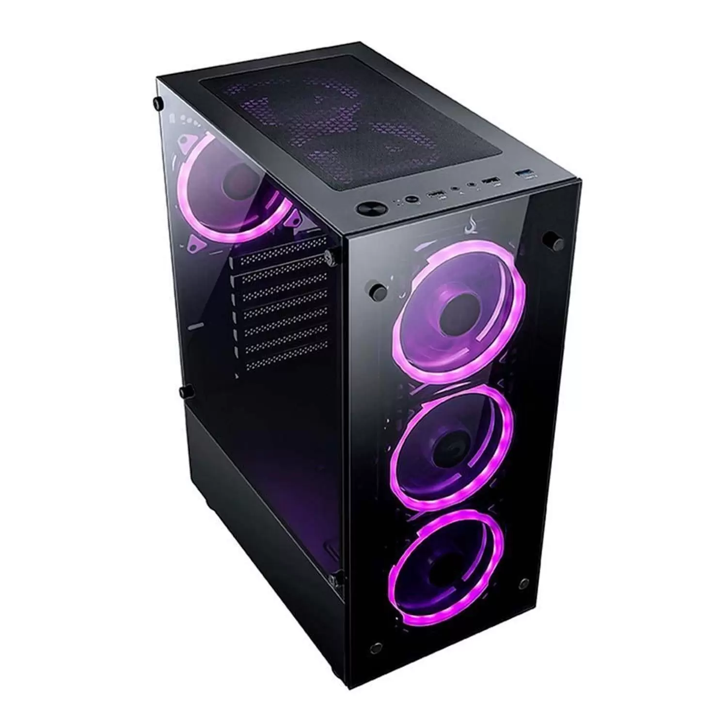 Gabinete Gamer Rise Mode Glass 06X Mid Tower Lateral em Vidro Fumê - NextPC
