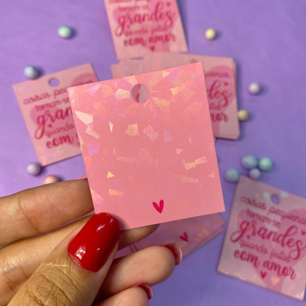 25un Mini Tag Holográfica "Coisas Pequenas" - Luli Paper