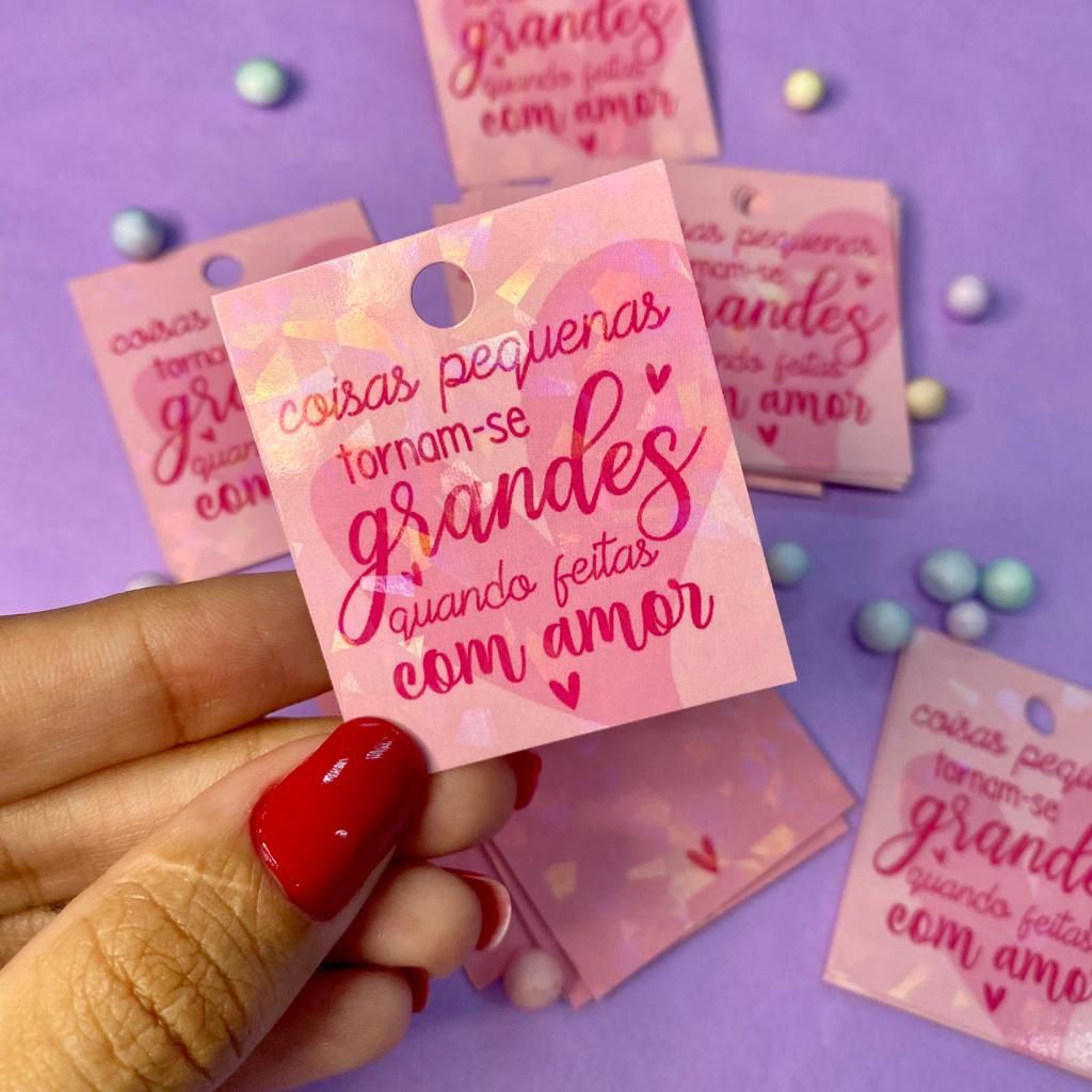 25un Mini Tag Holográfica "Coisas Pequenas" - Luli Paper