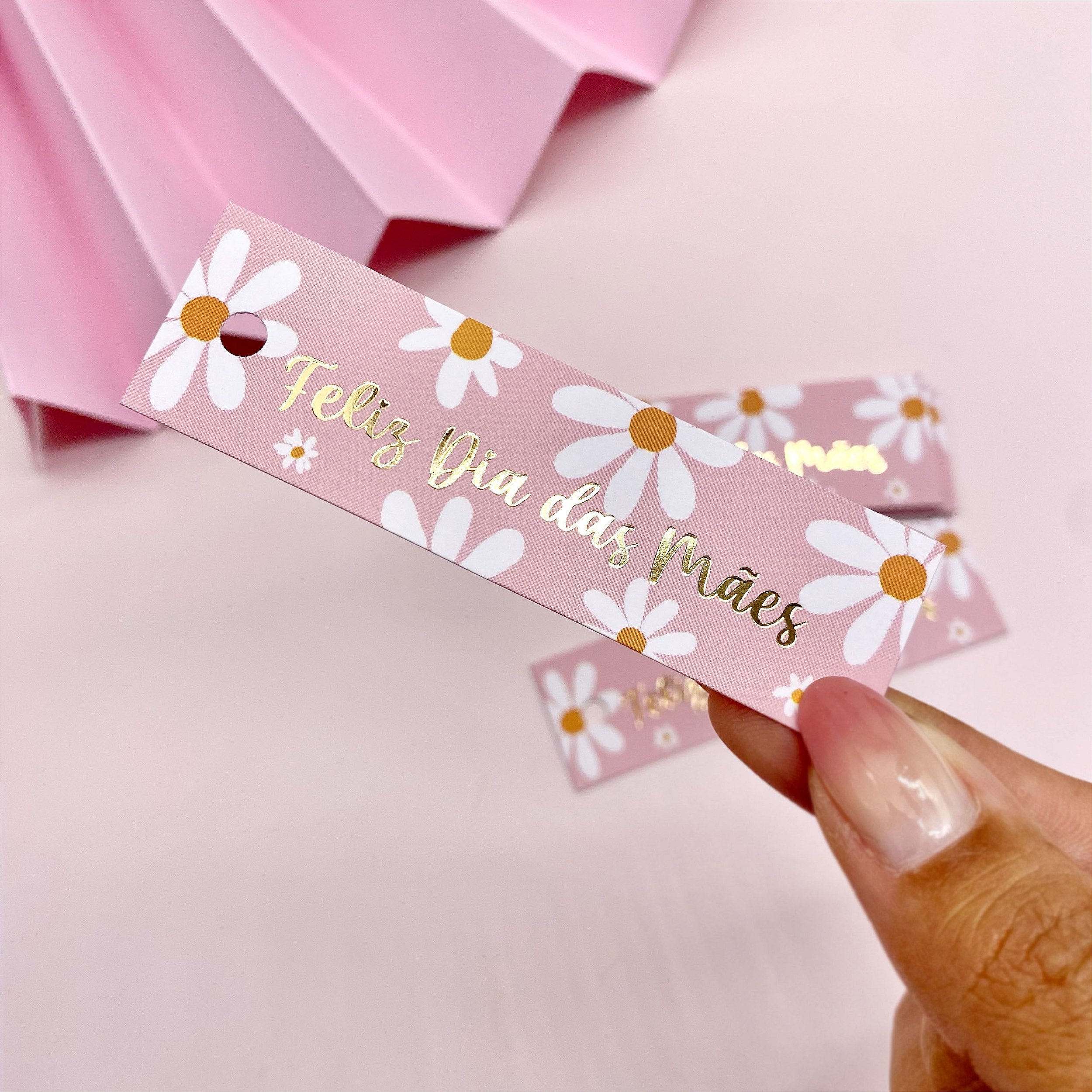 10un Tag Palito Hot Stamping "Feliz Dia das Mães" Rosa - Coleção Dia ...
