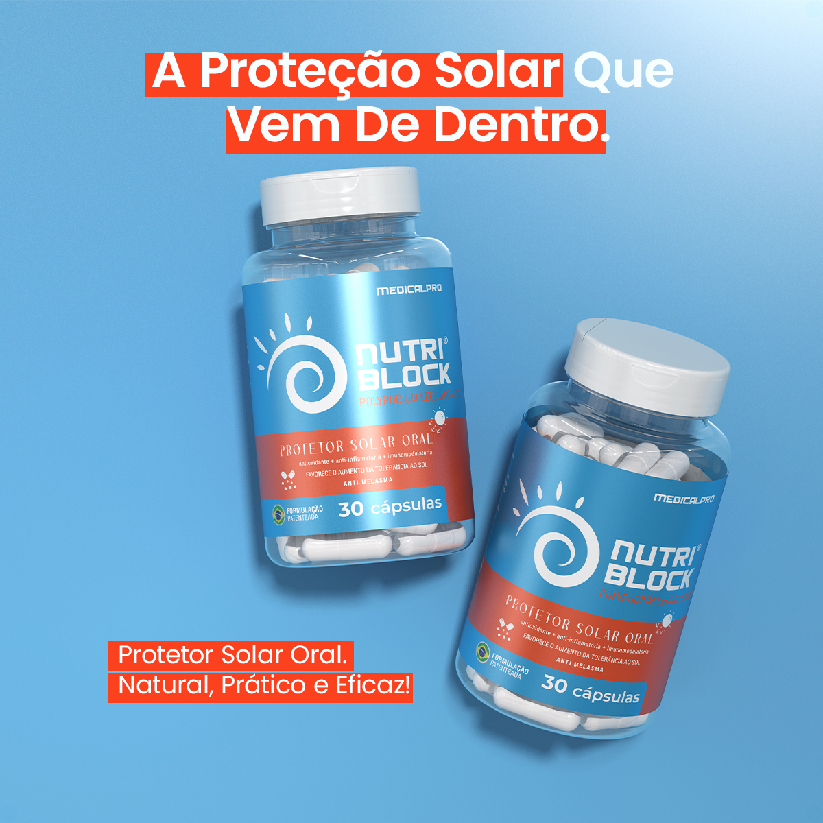 Nutriblock Anti-Melasma - Protetor Solar Oral Natural e Inovador - Progressiva Orgânica ...