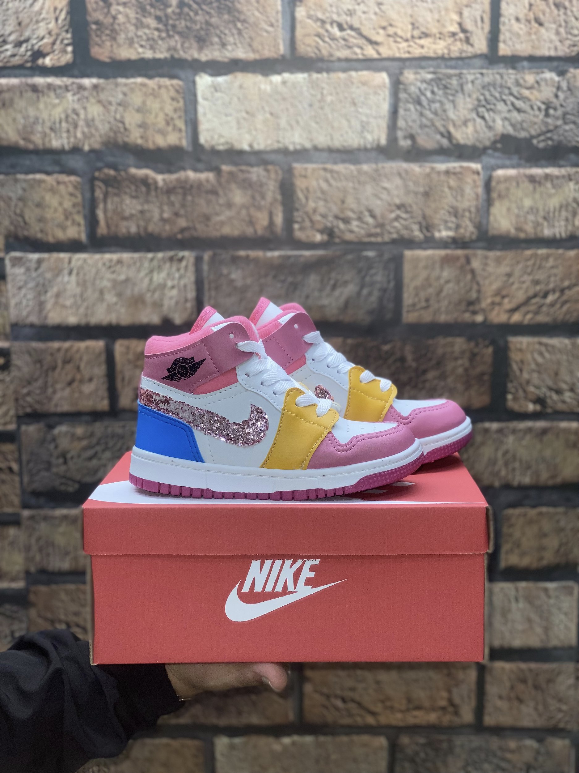 Tênis Air Jordan Infantil Rosa Gliter - Duster shoes