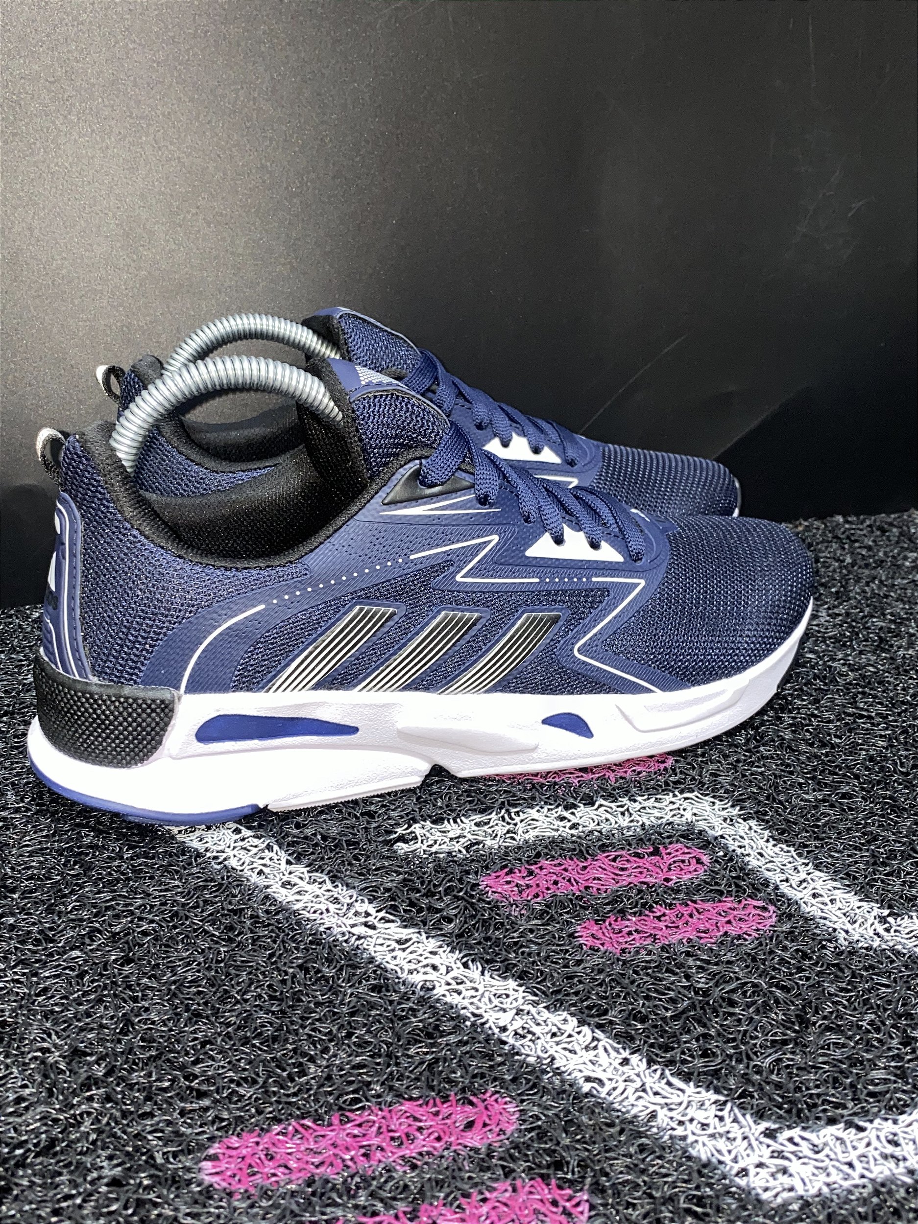 Kit 2 Tênis Adidas Run Azul Marinho e Preto Branco - Duster shoes