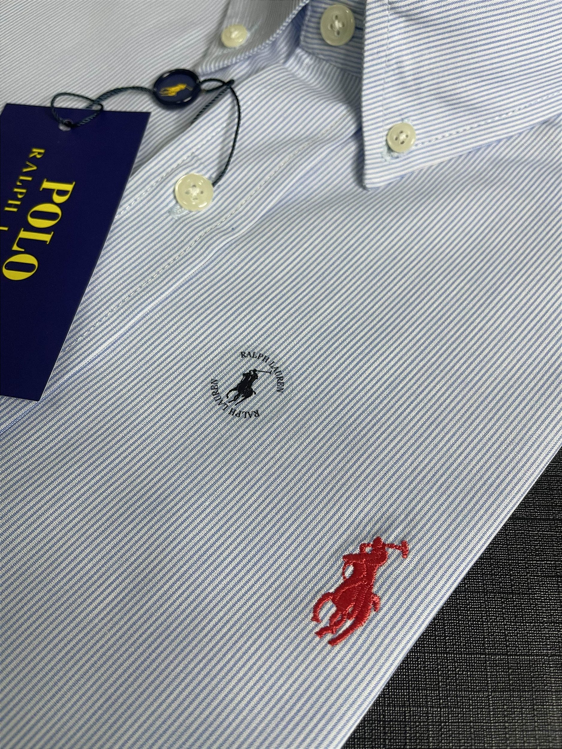 CAMISA RALPH LAUREN RISCADA AZUL - luxominas